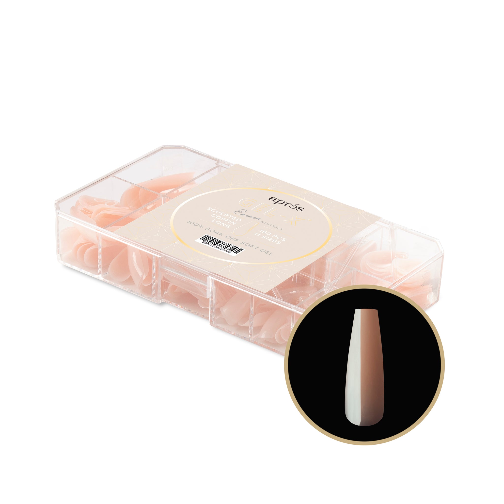Neutrals Gel-X® Emma Sculpted Coffin Long Box of Tips - 11 Sizes (150p Neutrals Gel-X® Emma Sculpted Coffin Long Box of Tips - 11 Sizes (150p